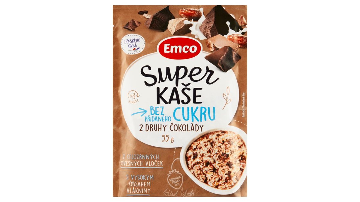 Emco Super kaše 2 druhy čokolády 55g | BILLA Hynaisova (708) | Wolt