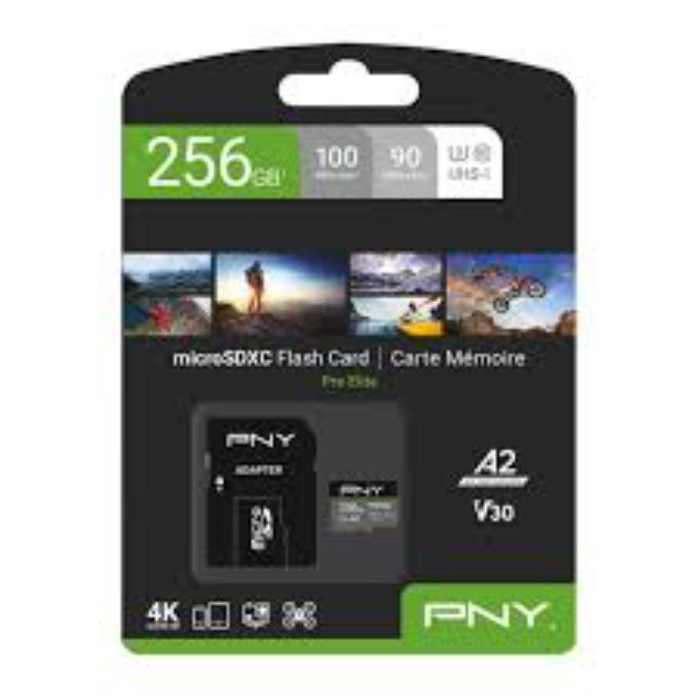 PNY Pro Elite 256GB MicroSDXC Card, A2, V30, U3, 100MB/s | Gadgets ...