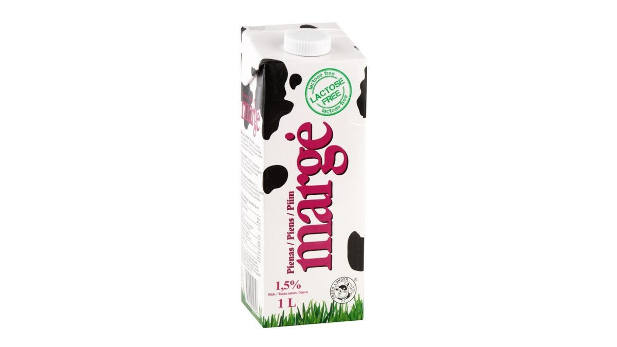 Piens Marge bez laktozes 1.5%, UHT 1L | Rimi Mini (Gobas) | Wolt