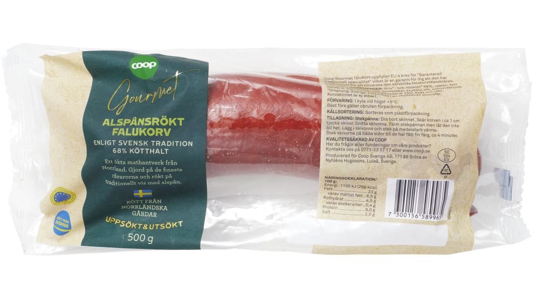 Falukorv 500 g - Coop Gourmet | Coop Pilgatan Västerås | Wolt
