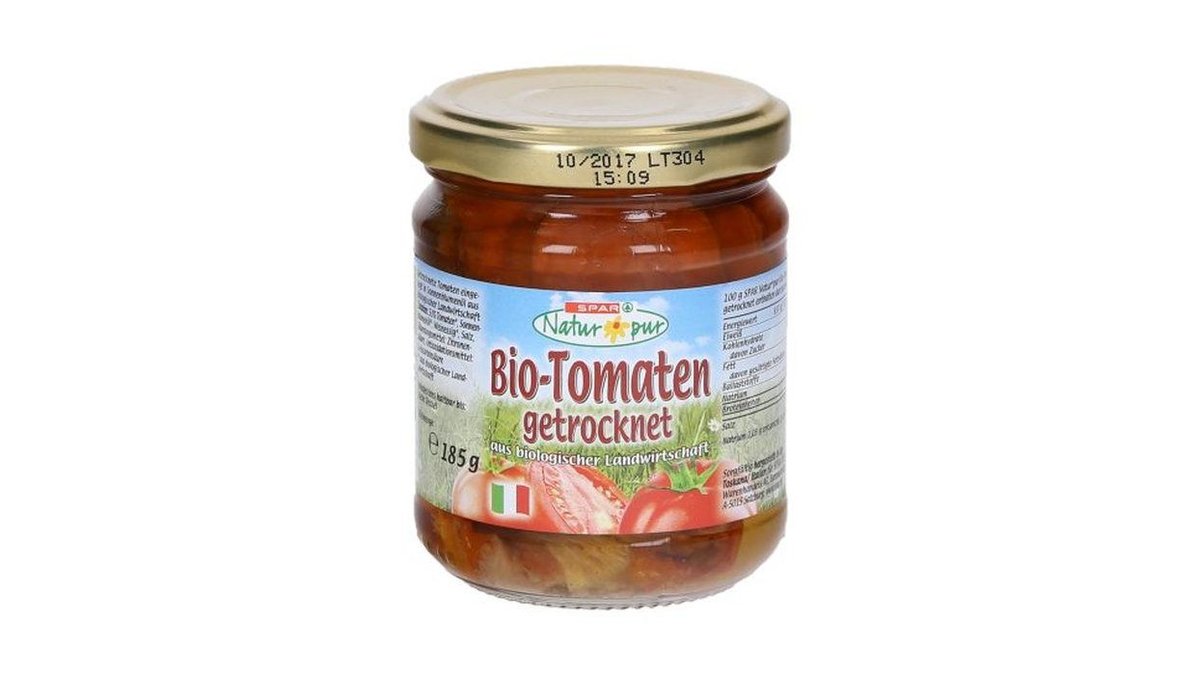 Bio sušeni paradižniki v sončničnem olju, SPAR Natur*pur (185 g) | SPAR Ptuj | Wolt