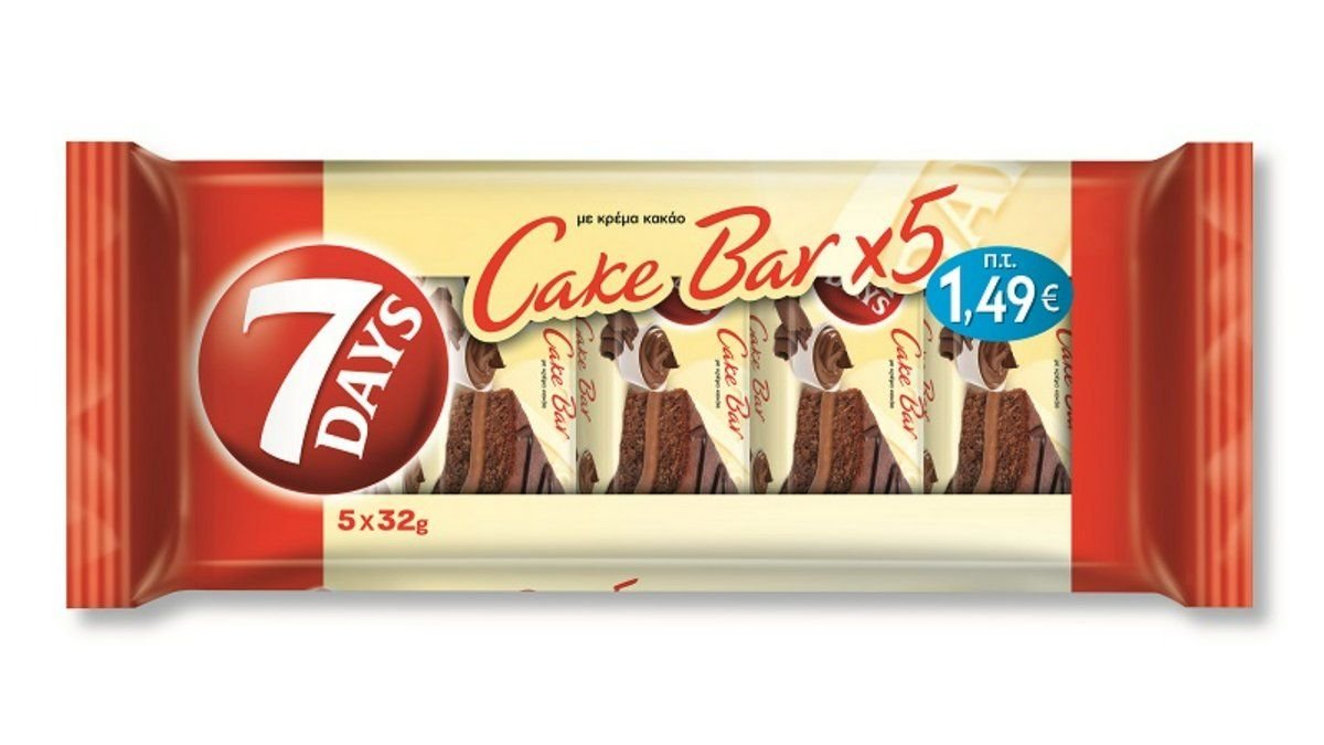 7DAYS Cake Bar With Cocoa Cream Filling 5x32g 723242 | Sklavenitis Kato ...