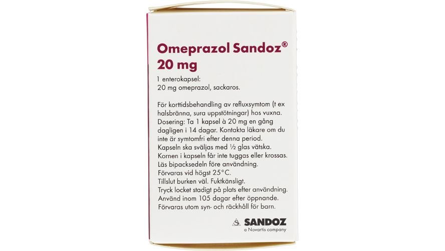 Omeprazol Sandoz, enterokapsel, hård 20 mg 28 kapsel/kapslar | DOZ ...