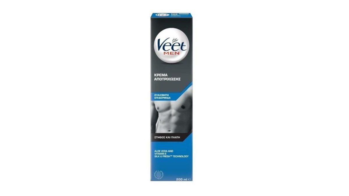 Veet Men Body & Chest Hair Removal Cream For Sensitive Skin, 200ml ...