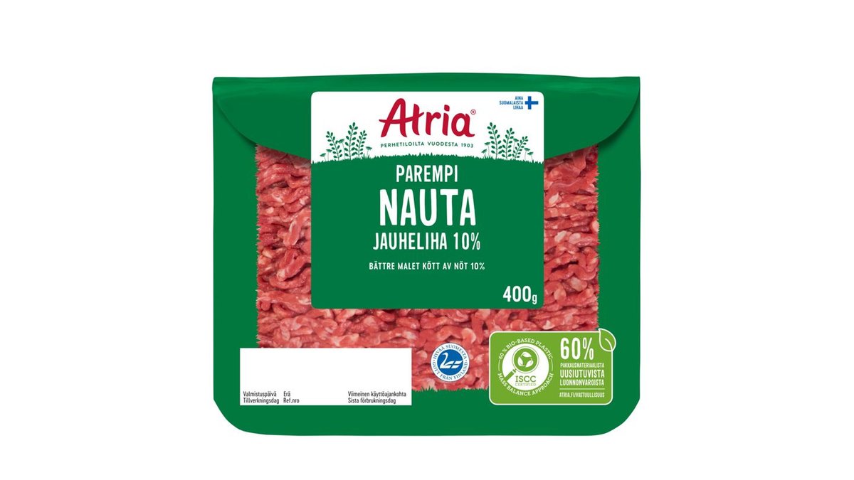 Atria Parempi naudan jauheliha 10% 400g | Wolt Market Oulu | Wolt