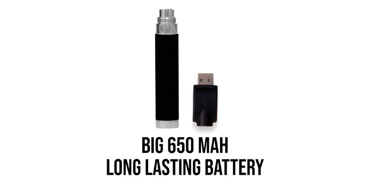 650mAh Large Vape Pen Battery + USB Charger 510 Thread Battery ...