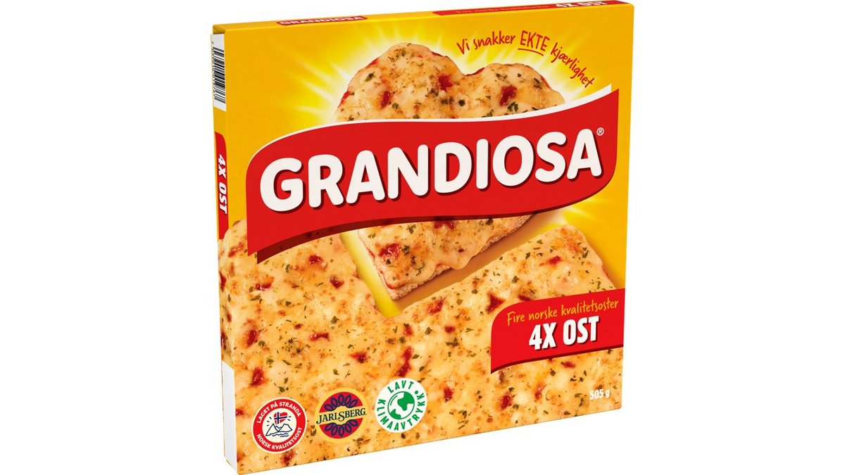 Pizza Grandiosa 4 Oster 505G | MENY Bryn | Wolt