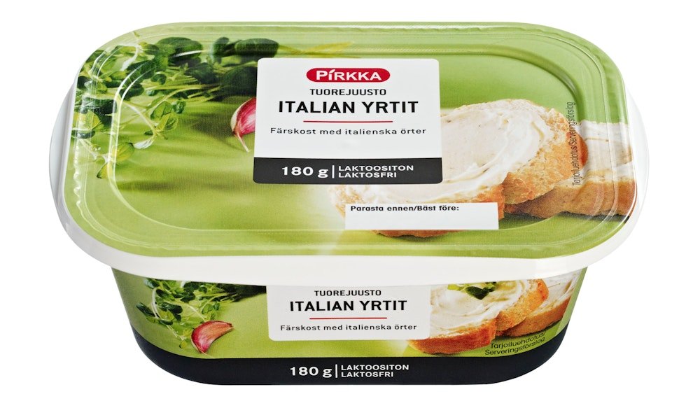 Pirkka tuorejuusto Italian yrtit 180g laktoositon | K-Market Tolsa | Wolt