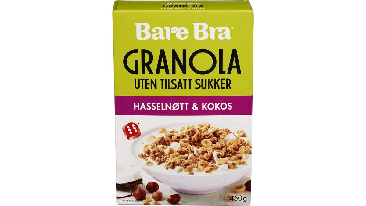 Granola Hasselnøtt&Kokos 450G Bare Bra | MENY Vika | Wolt