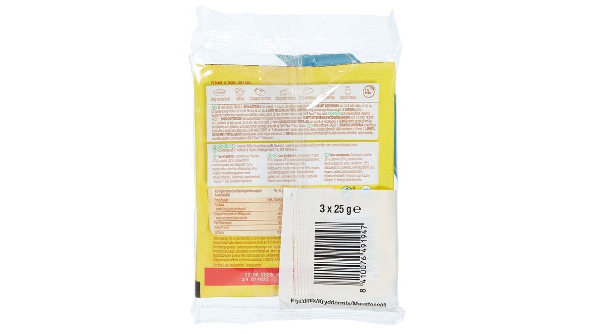 Taco Spice Mix 3X25G Old El Paso | MENY Åråsen | Wolt