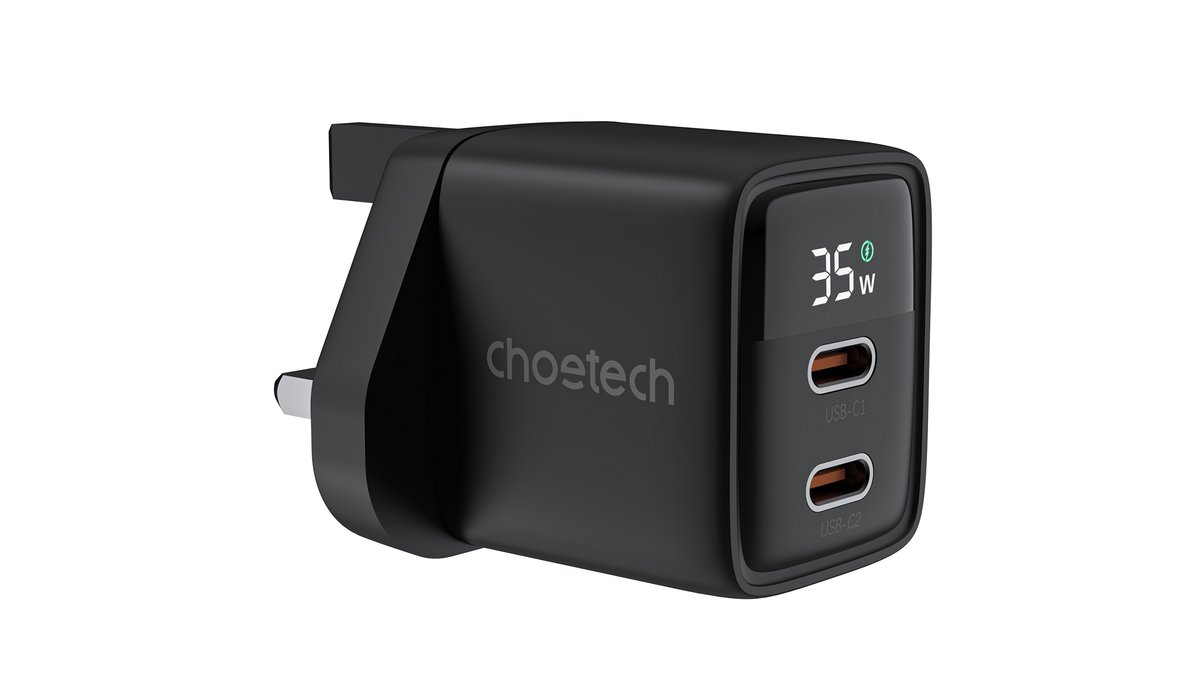 Choetech Dual Type-C PD35W Wall Charger with Display - Black | CaseHub ...