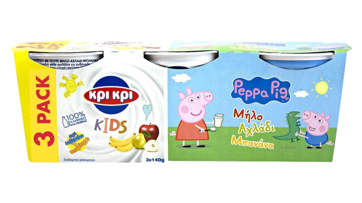 Kri Kri Kids Yoghurt Peppa Pig With Apple, Pear, Banana 3 Pack | Wolt ...