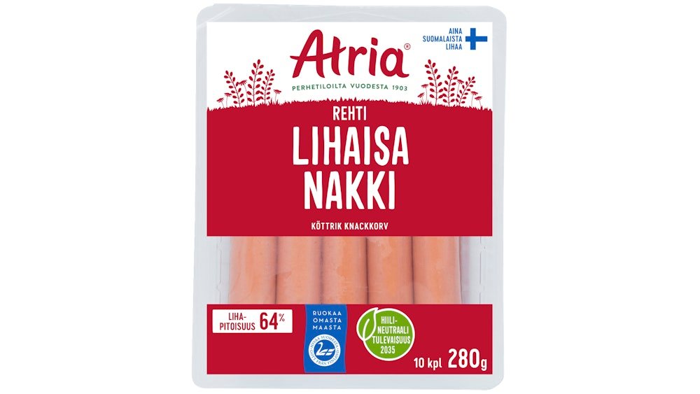 Atria rehti lihaisa nakki 280g | K-Market Palosaari | Wolt