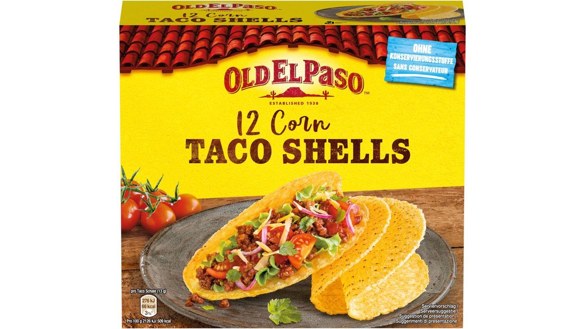Old El Paso Taco Shells Maisschalen (12 Stück), 156 g | Wolt Market ...