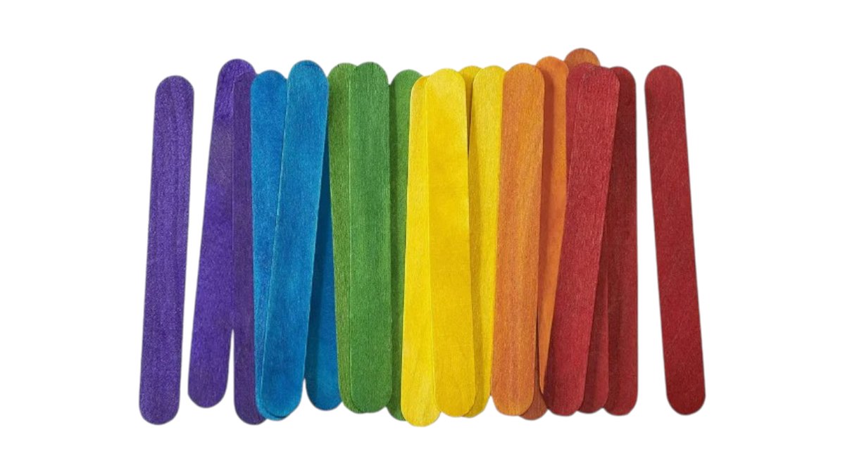 Wood Sticks Coloured, X 50 | Tal-Lira Fgura | Wolt