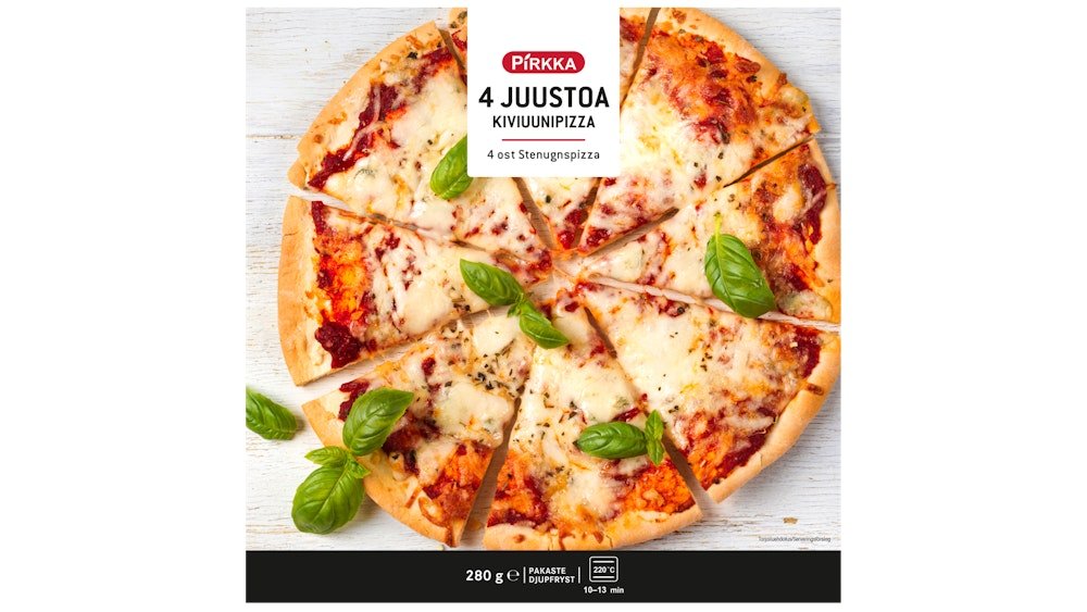 Pirkka kiviuunipizza neljä juustoa 280g pakaste | K-Supermarket Yliveto ...