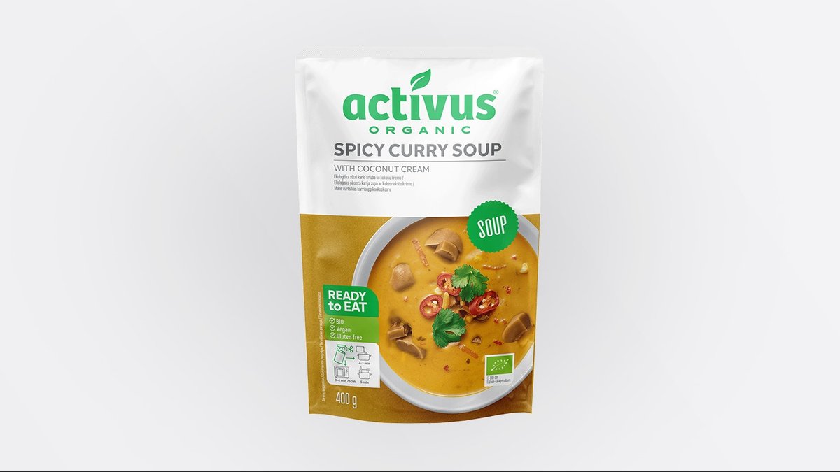 Activus Spicy Curry Soup With Coconut Cream and Shiitake Mushrooms, 400 ...
