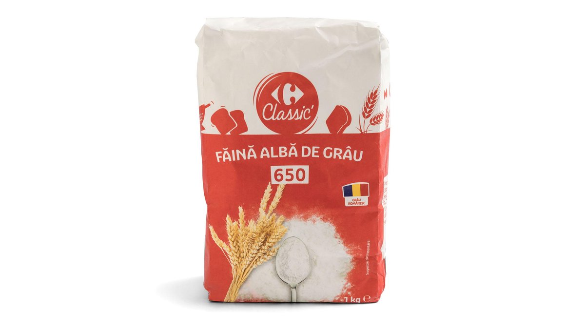 Faina alba de grau 650, Carrefour Classic 1 kg | Carrefour Hypermarket ...