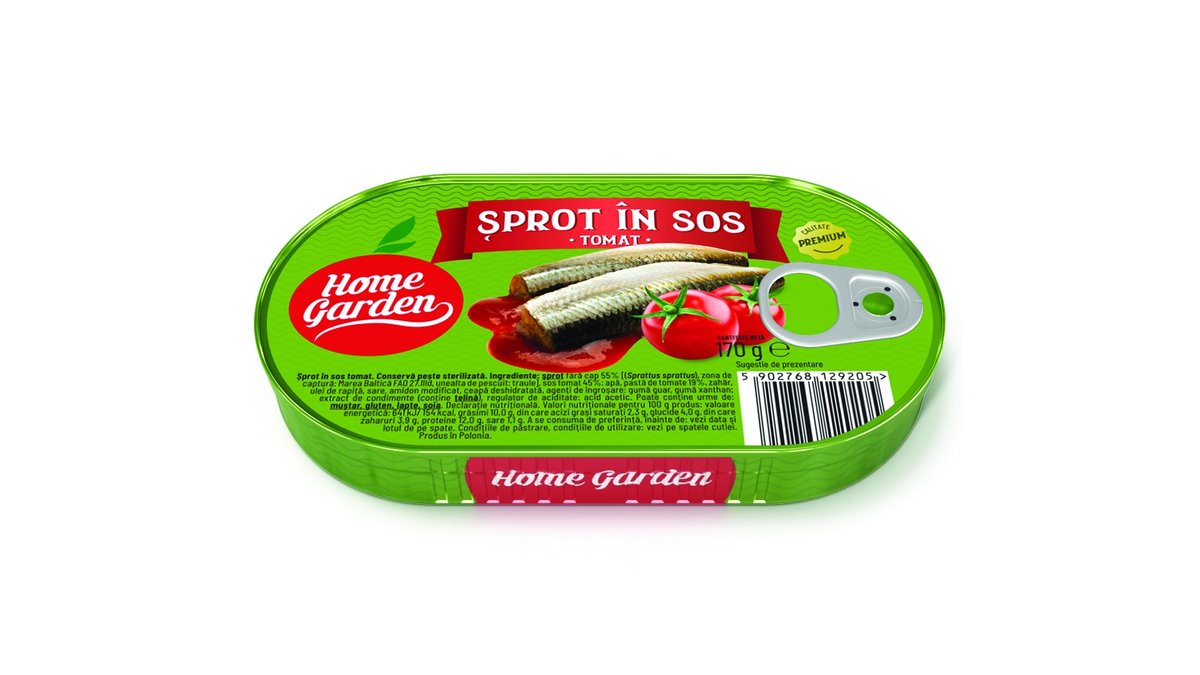 Sprot in sos tomat Home Garden 170g | Carrefour Calea Moldovei (9178) | Wolt