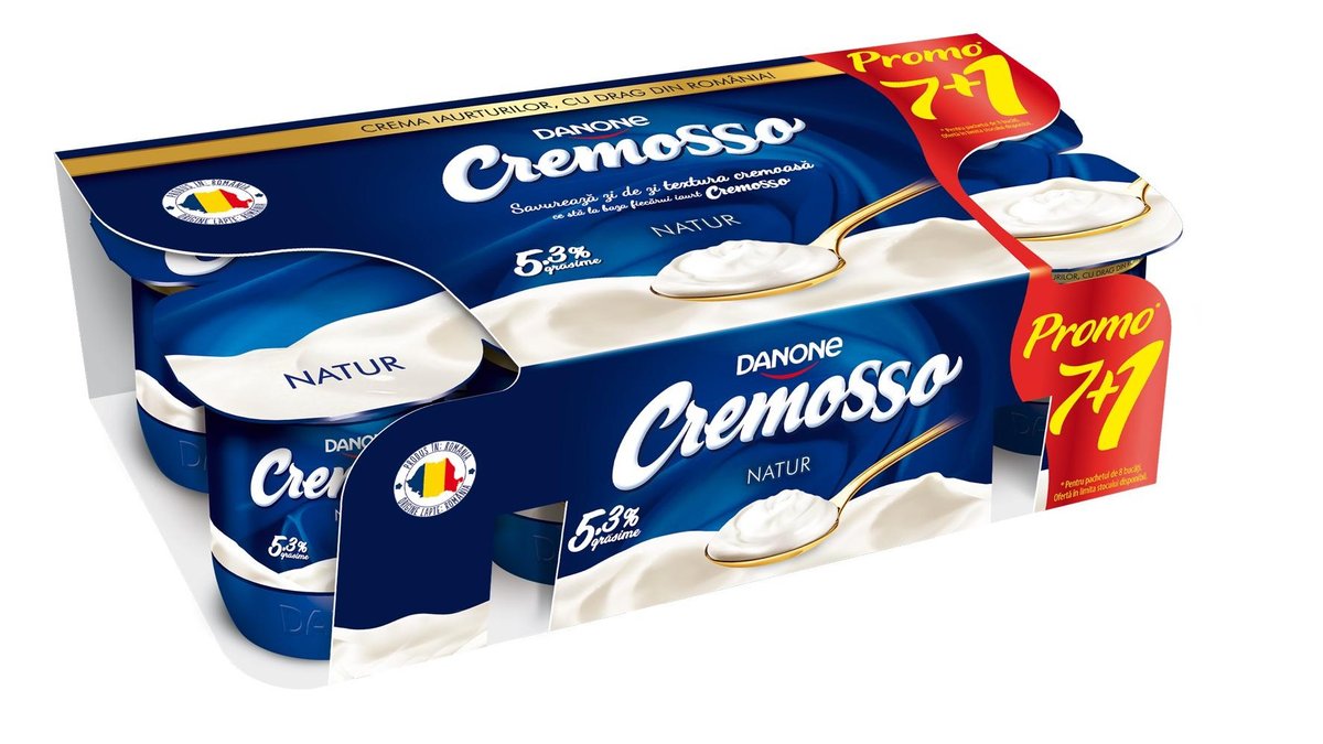 Cremosso Iaurt cremos Natur 8x125g | Carrefour Hypermarket Tomis (9160 ...
