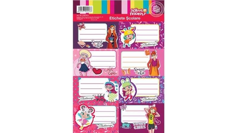 Etichete scolare 40 bucati /set xoxo fete | Carrefour Hypermarket Unirii (9191) | Wolt