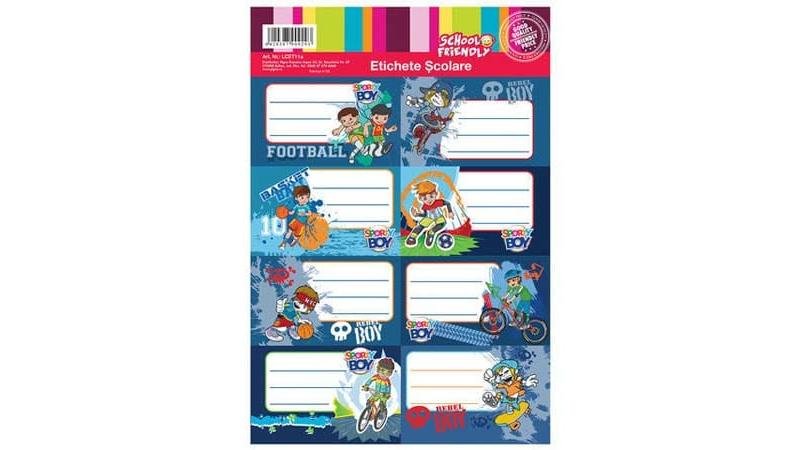 Etichete scolare 40 bucati /set xoxo baieti | Carrefour Hypermarket Unirii (9191) | Wolt