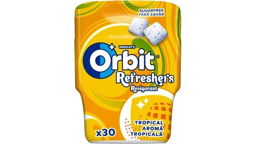 Orbit Refreshers Tropical guma de mestecat fara zahar cu indulcitori si ...