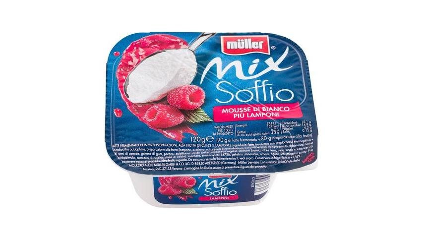 Muller Mix Mousse Iaurt cu Zmeura 120g | Carrefour Hypermarket Brasov AFI (6105) | Wolt