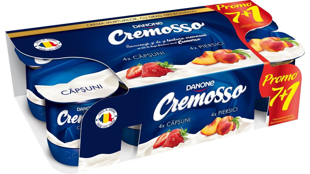 Cremosso Iaurt cremos Capsuni/Piersici 8x125 | Carrefour Hypermarket ...