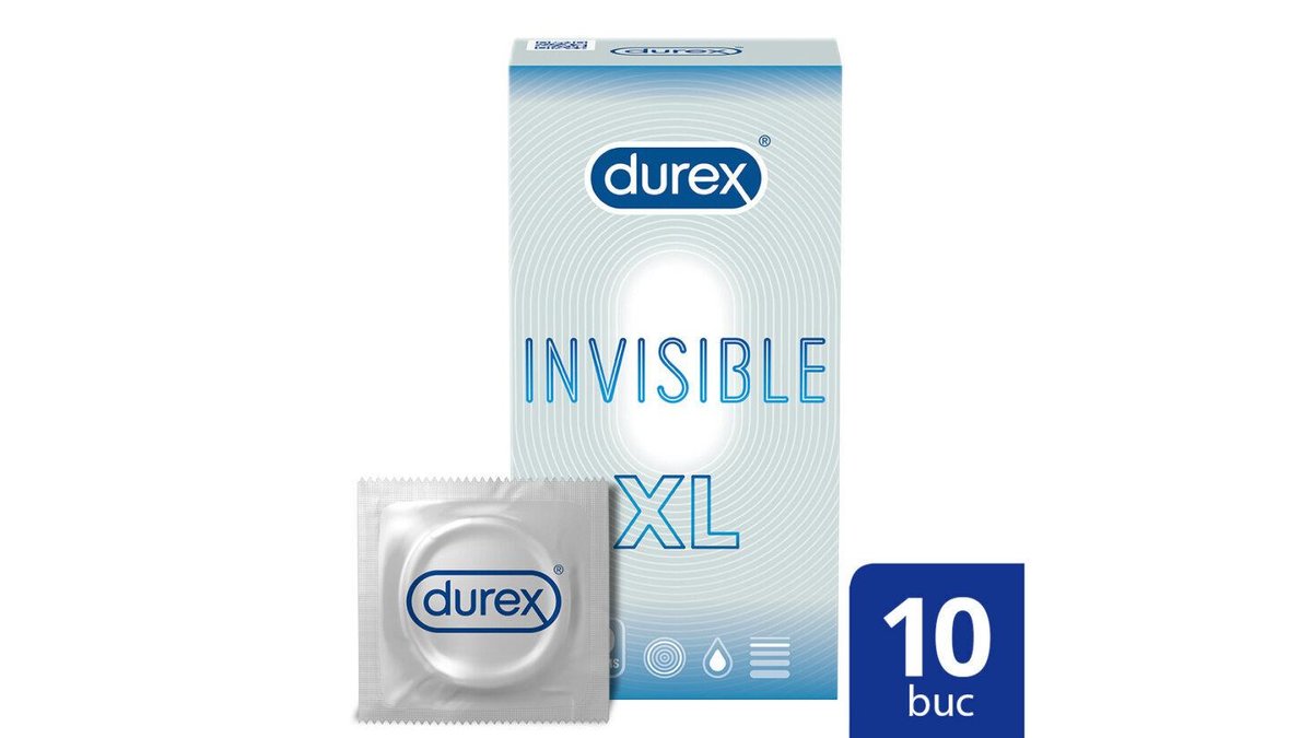 Prezervative Durex Invisible XL, 10 bucati | Carrefour Hypermarket ...
