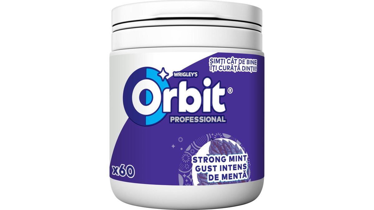 Orbit Professional Strong Mint guma de mestecat cu arome de menta si ...