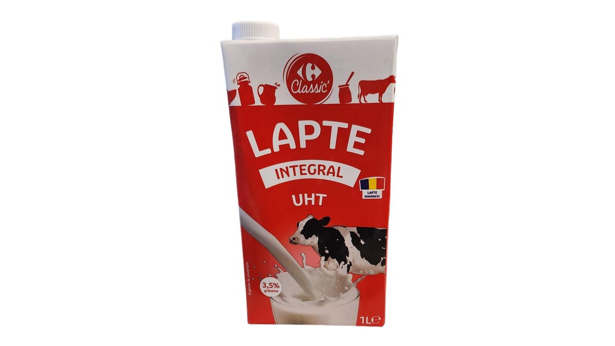 Lapte UHT 3.5% grasime Carrefour Classic 1L | Carrefour Hypermarket ...