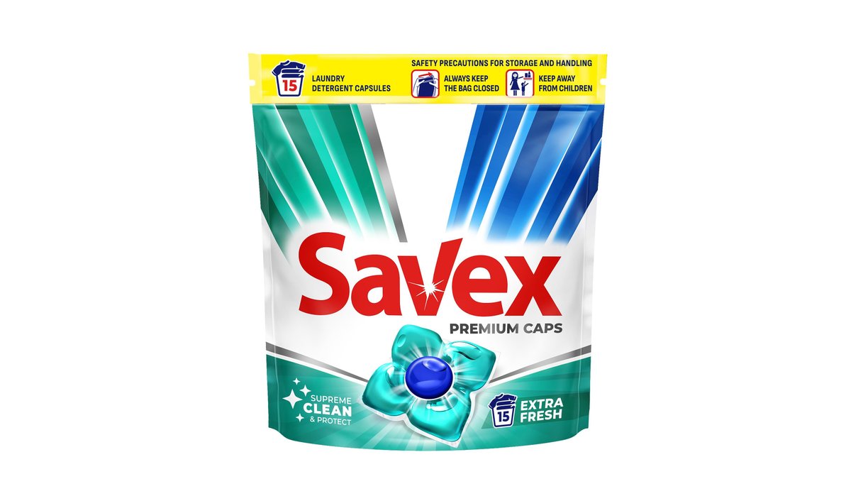 Savex detergent capsule Extra Fresh 15 buc | Carrefour Hypermarket ...