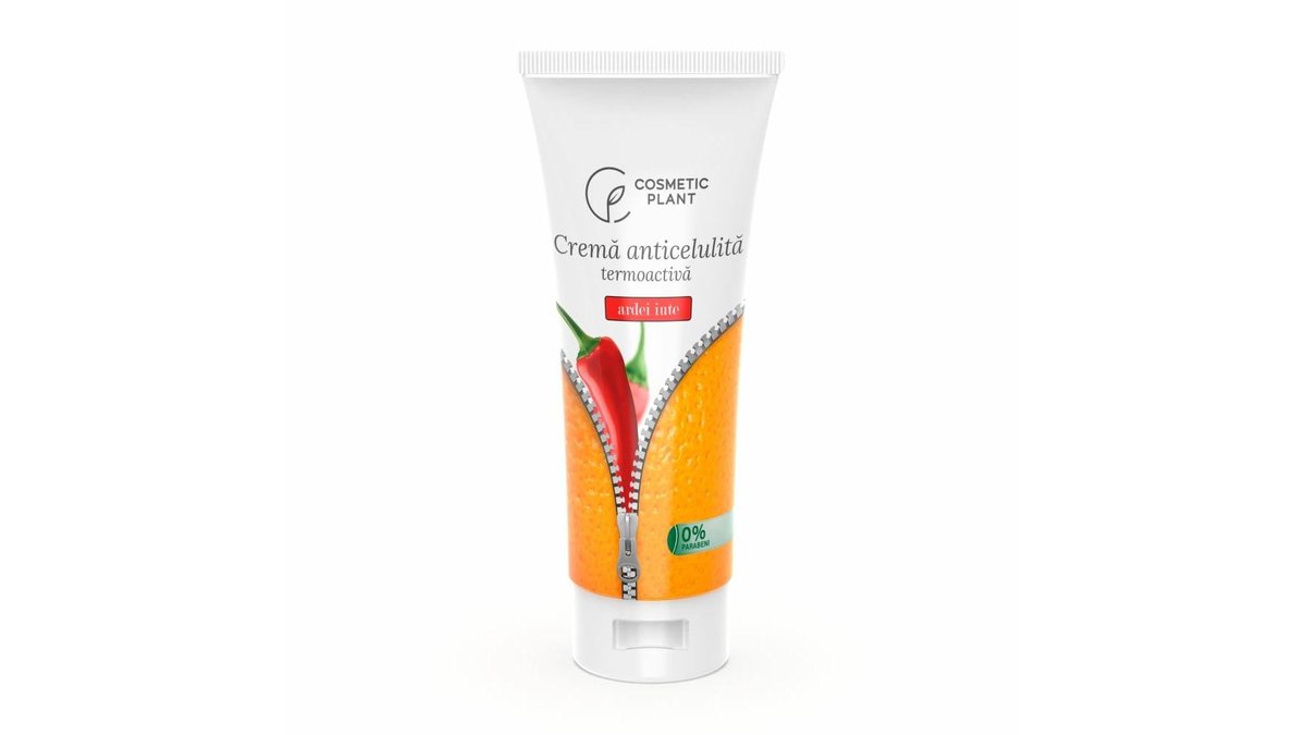 Crema anticelulita termoactiva cu extract de ardei iute si cafeisilan Cosmetic Plant, 200 ML ...