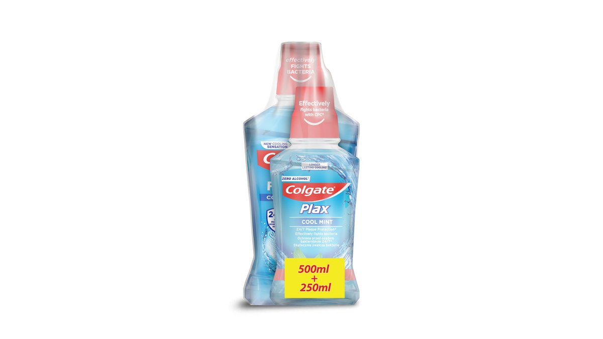 Pachet promo: Apa de gura Colgate Plax Cool Mint fara alcool, 500ML ...