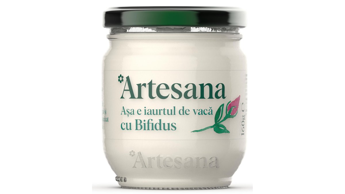 Artesana Iaurt natural din lapte de vaca cu bifidus 160 g | Carrefour ...