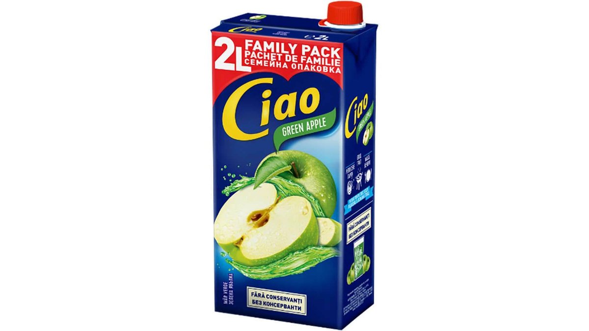 Bautura necarbogazoasa cu suc de mere verzi Ciao, 2 l | Auchan ...