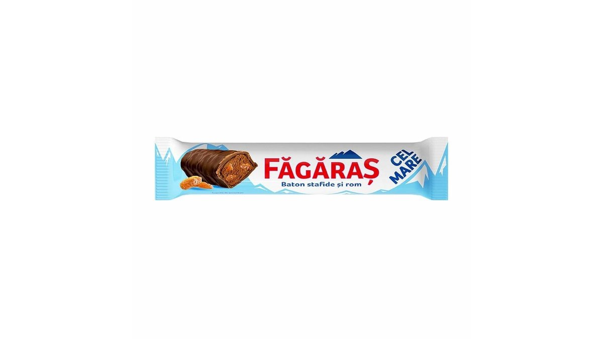 Baton de ciocolata cu crema cu aroma de rom si stafide Fagaras, 45 g ...