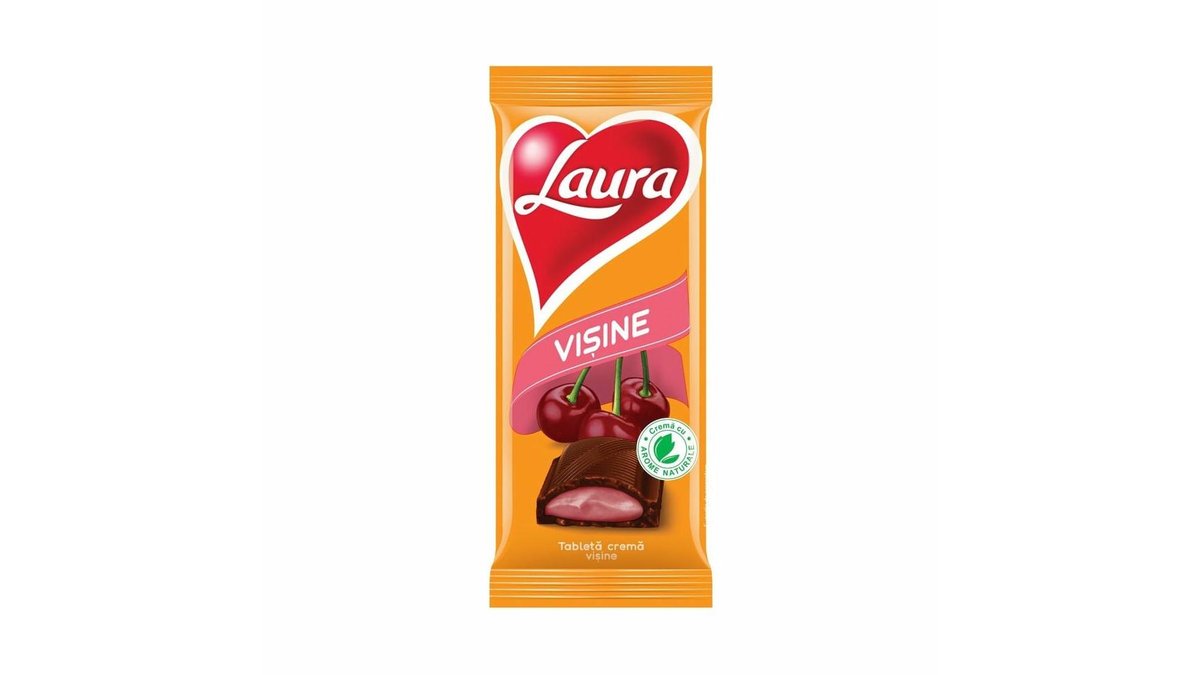 Ciocolata tablete cu crema visine Laura, 95 g | Auchan Hypermarket ...