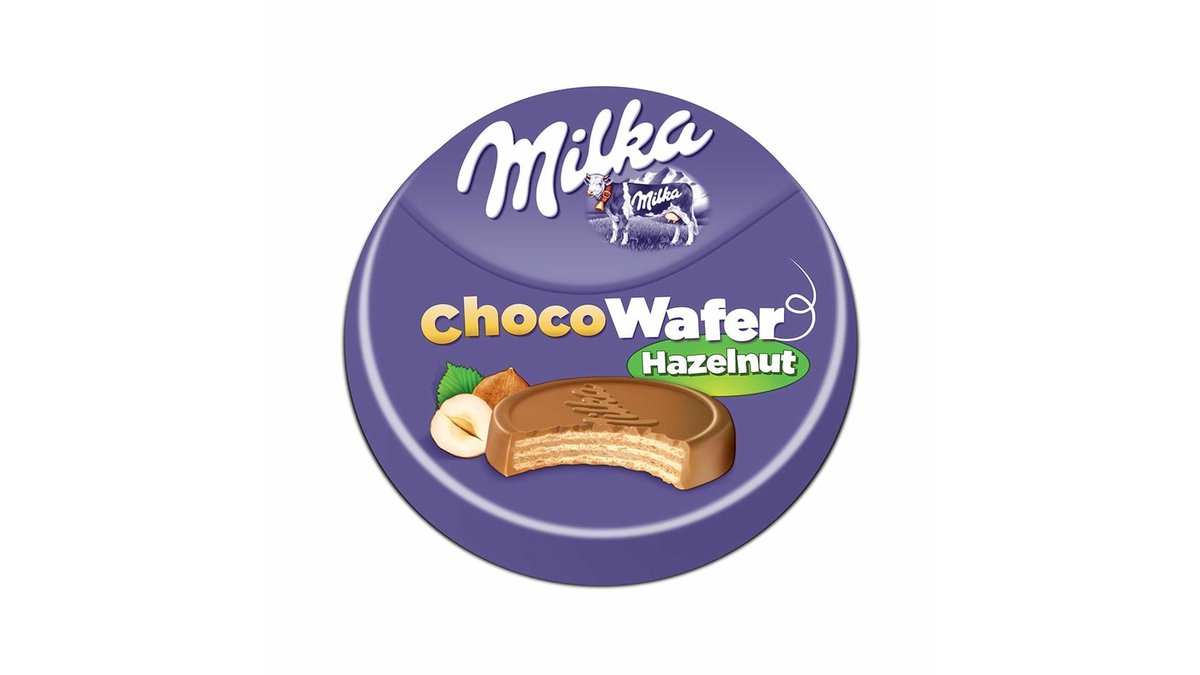 Napolitana cu ciocolata si crema de alune Milka Choco Wafer Nut, 30 g ...