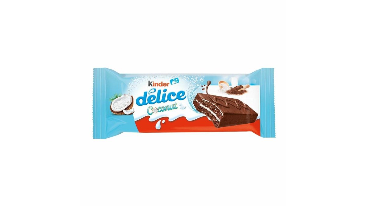 Prajitura pufoasa cu cacao si nuca de cocos Kinder Delice, 37 g ...