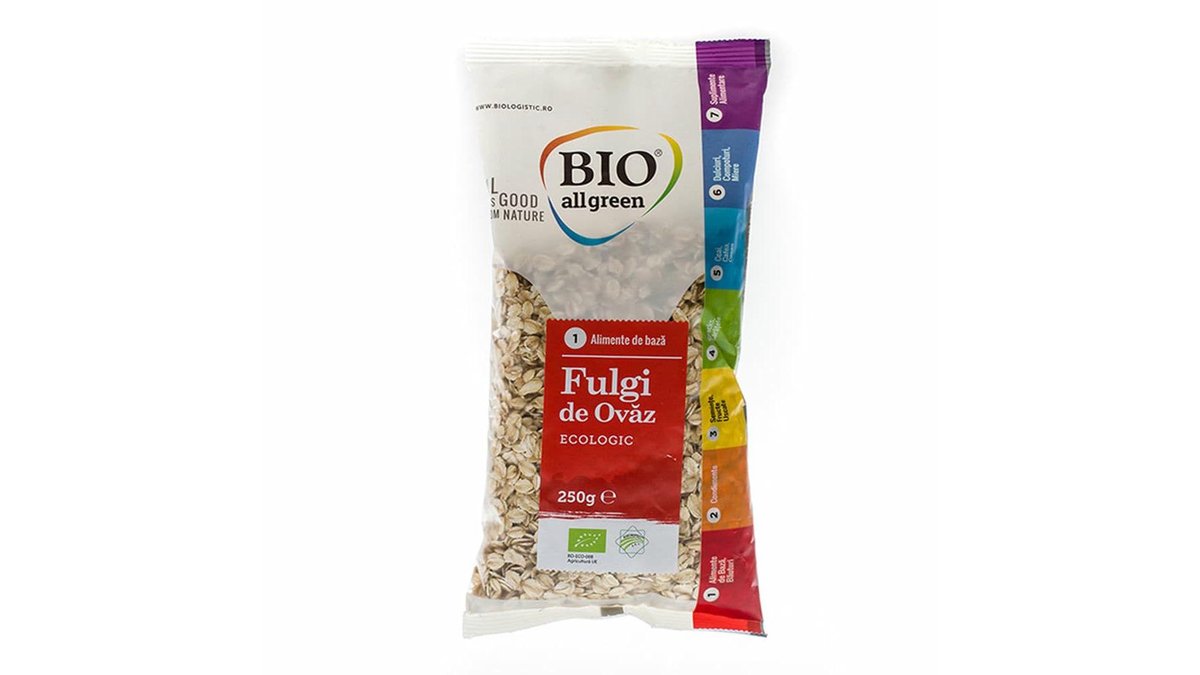 Fulgi de ovaz Bio All Green 250 g | Auchan Hypermarket Crangasi | Wolt