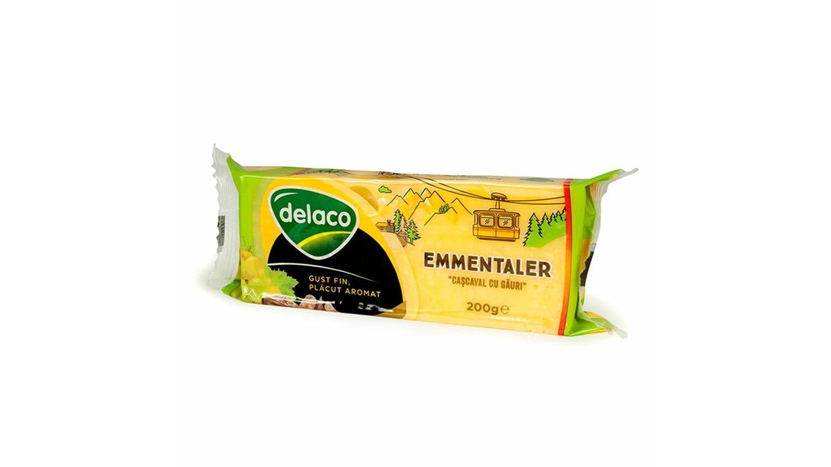 Cascaval emmentaler Delaco, 200 g | Auchan Hypermarket Cluj Iulius | Wolt