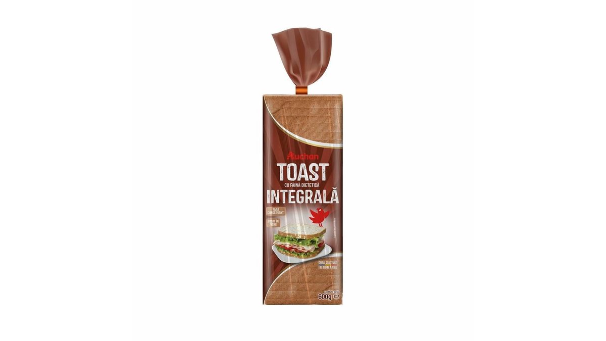 Paine toast integral Auchan, 600 g Paine toast integral Auchan, 600 g ...