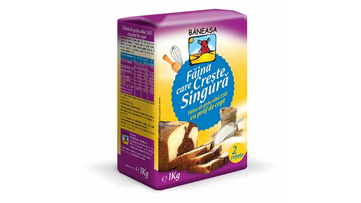 Faina alba de grau 550 cu praf copt Baneasa, 1 kg | Auchan Hypermarket ...