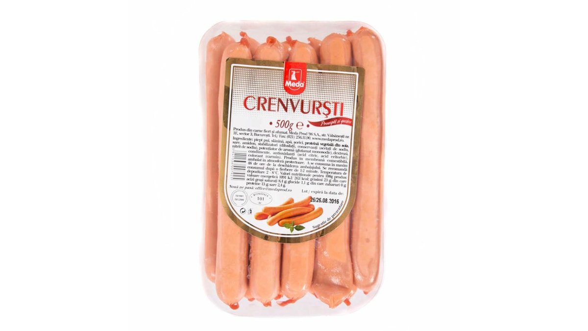 Crenvursti din piept de pui Meda, 500 g | Auchan Hypermarket Craiovita ...
