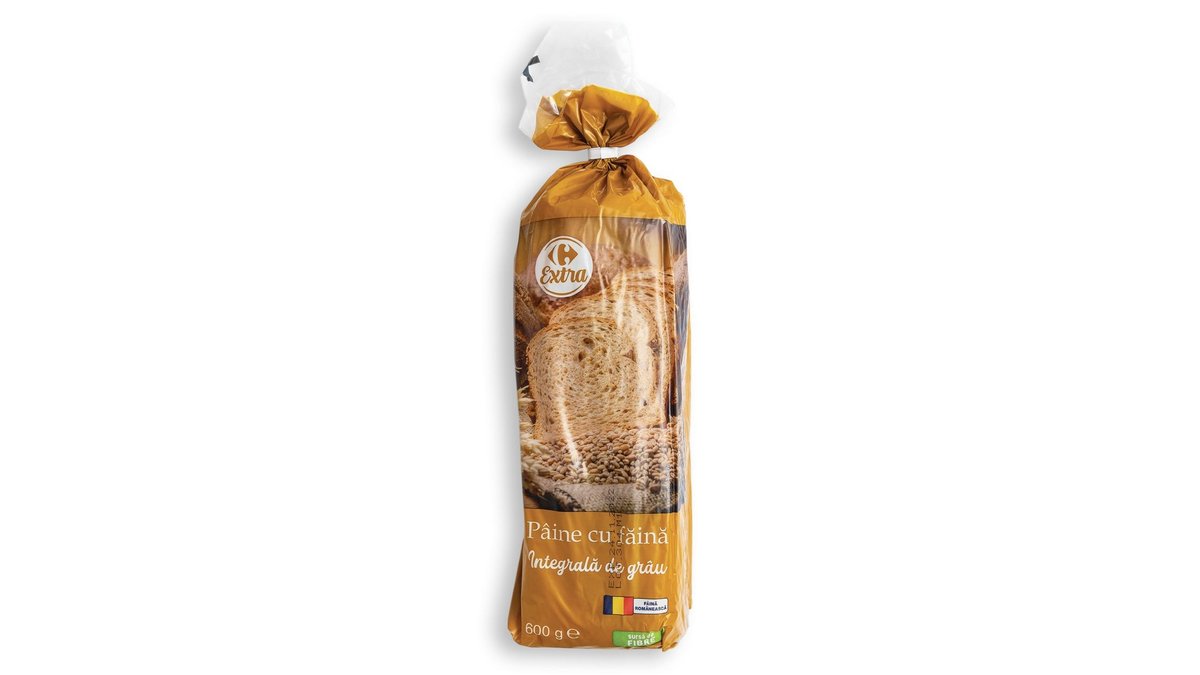 Paine toast cu faina integrala 600g per bucata Carrefour | Carrefour ...