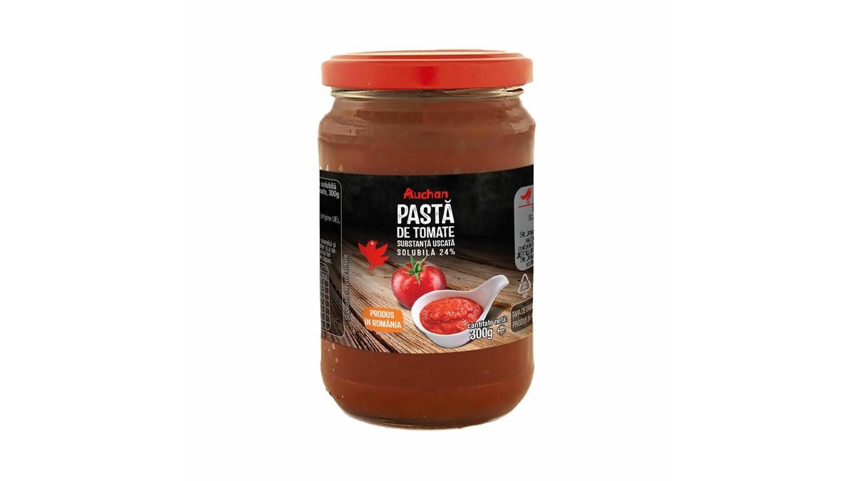 Pasta de tomate Auchan, concentratie 24%, 300g Pasta de tomate Auchan ...