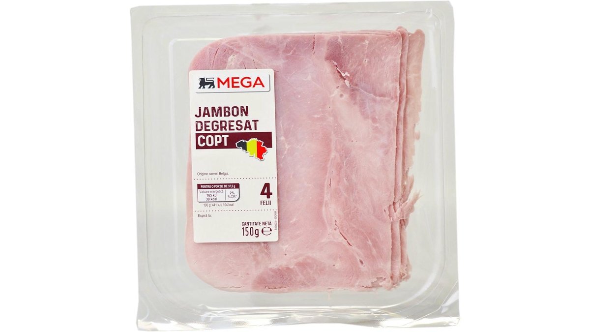 MEGA Jambon copt degresat felii 150g | Mega Image Dumbravita (R725) | Wolt