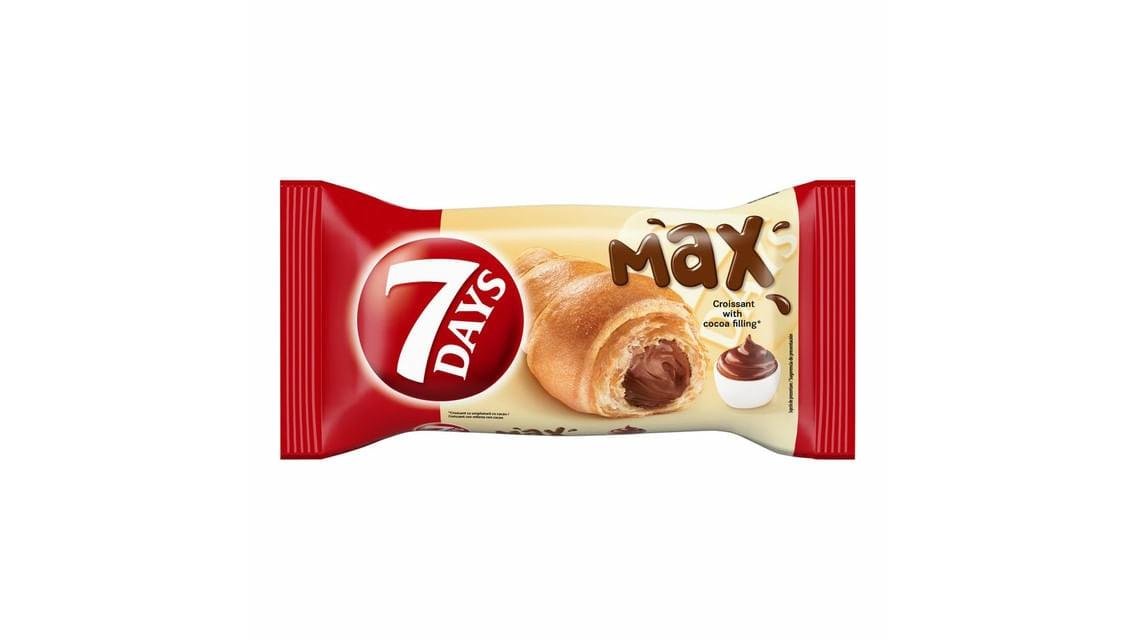 Croissant cu umplutura cu crema cu cacao 7 Days, 80 g | Auchan ...